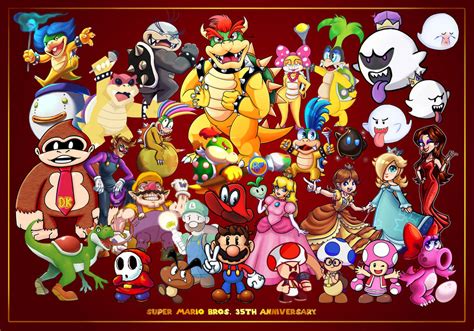 Super Mario Bros 35th Anniversary Collab By Astrallum Art On Deviantart