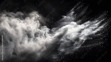 Energetic Explosion Of Fine Dust Particles Spreading Outwards In A Dynamic And Captivating