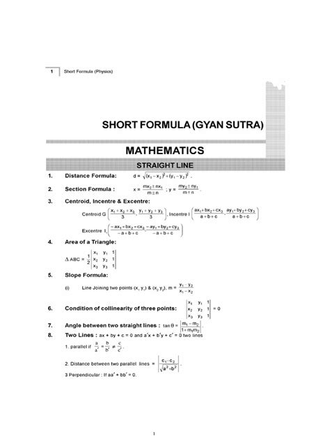 Jee Maths Formulae Booklet Pdf Jee Maths Formulae Booklet Pdf