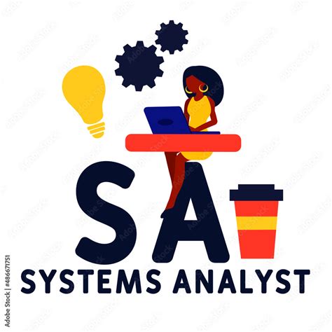 Sa Systems Analyst Acronym Business Concept Background Vector