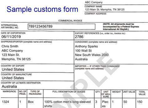 How To Fill Out A Customs Form For International Shipping My