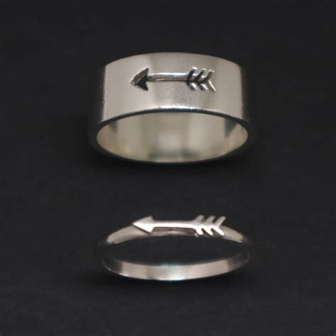 Arrow Promise Rings For Couples Arrow Jewelry His Her Etsy