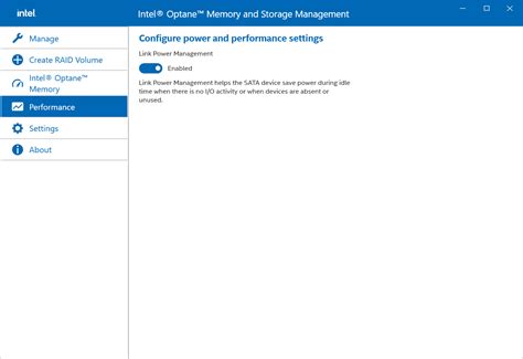 Link Power Management In Intel Optane Memory And Storage Management