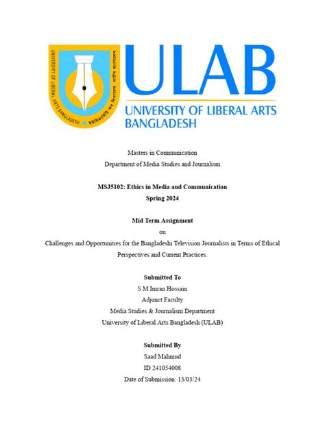 Saad Mahmud Challenges And Opportunities For The Bangladeshi Television Journalists In Terms