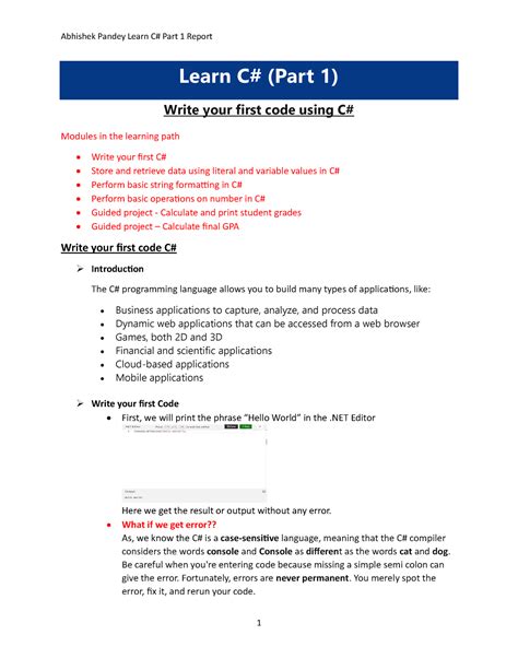 C Learn Summary Bachelor Of Engineering Learn C Part 1 Write Your First Code Using C