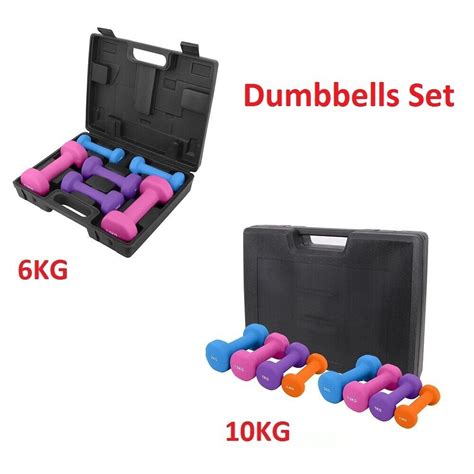 Dumbbells Kit 6kg 10kg Ladies Home Aerobics Gym Exercise Workout