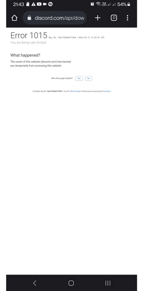 help rate limited error 1015 r discordapp