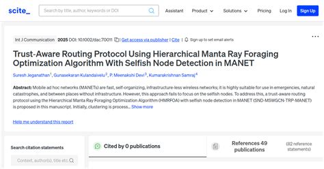 trust‐aware routing protocol using hierarchical manta ray foraging