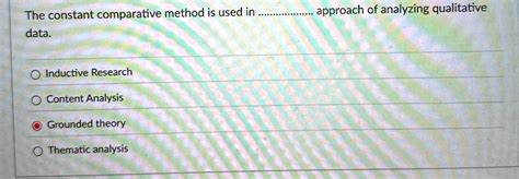 The Constant Comparative Method Is Used In Approach Of