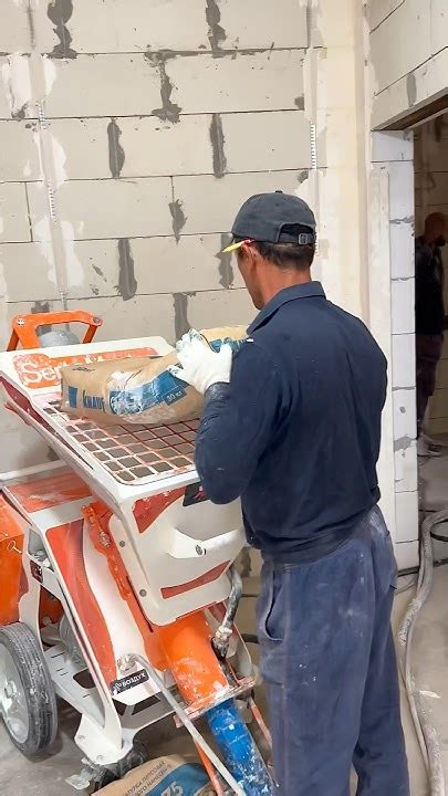 механизированная штукатурка, гипсовая смесь, на стыке разных оснований ...