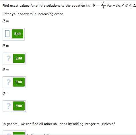 Solved Find Exact Values For All The Solutions To The Chegg Com