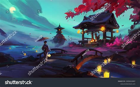 Beautiful Fantasy Digital Art 3d Illustration Stock Illustration
