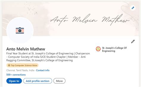 Anto Melvin Mathew On Linkedin Computerscience Achievement Linkedintopvoice Techcommunity