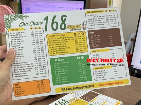 In Menu Pp Cán Formex Cho Quán ăn Vặt Inkts310