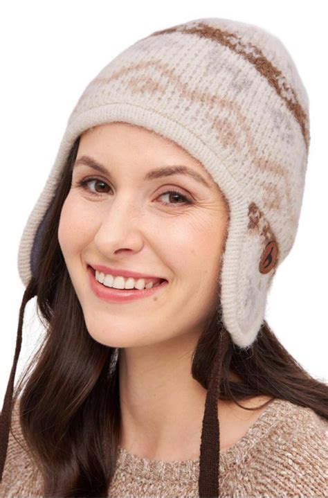 Gevoerde Alpaca Wollen Muts Met Oorflappen Natura Alpaca Fashion