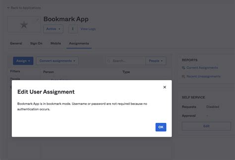 updating the application username of a bookmark application through the