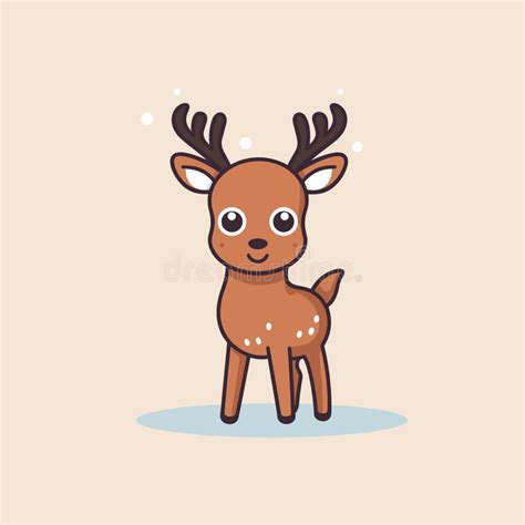 Deer Deer Hand Drawn Comic Illustration Cute Vector Doodle Style