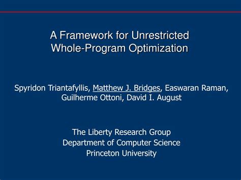 Ppt A Framework For Unrestricted Whole Program Optimization Powerpoint Presentation Id454661