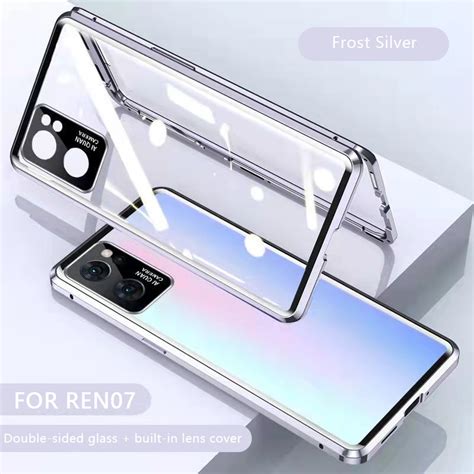 เคสโทรศัพท์มือถือ แบบฝาพับแม่เหล็ก ป้องกันกล้อง สองด้าน สําหรับ Oppo