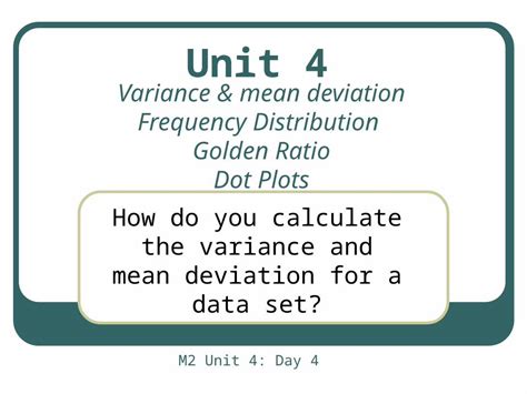 Ppt Variance And Mean Deviation Frequency Distribution Golden Ratio Dot