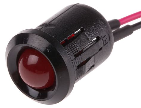 RS PRO Red Flashing LED Indicator 12V Dc 12mm Mounting Hole Size Lead Wires Termination RS