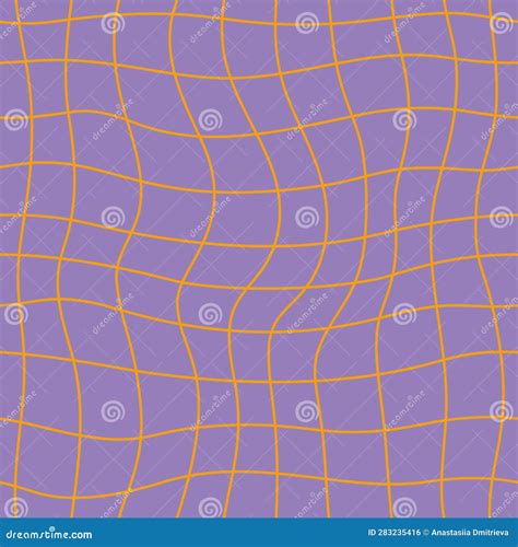 Groovy Distorted Checkerboard Seamless Pattern Purple Orange Psychedelic Abstract Background