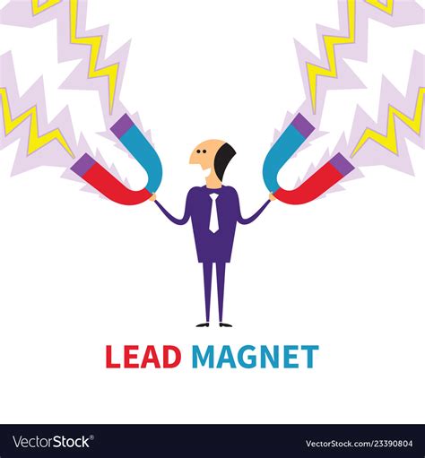 Lead Magnet Concept In Flat Style Royalty Free Vector Image