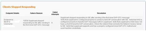 12938 Supplicant Stopped Responding To Ise After Sending It The First Inner Eap Gtc Message