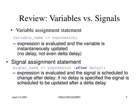 Signal And Variables April 142007 Dsdusitggsipu Ppt Download