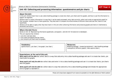 Pdf Ict Ict Year 4 Curriculum Unit 4d Collecting And Ict Year 4