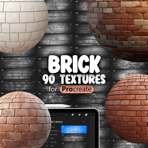 ArtStation - 90 Procreate Brick Textures | Bricks Procreate Texture Seamless Brushes | Procreate ...