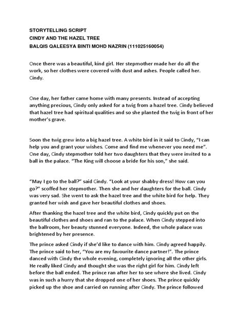 Cindy And Hazel Tree 1 Storytelling Script Pdf