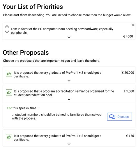 An Extract From The Decide Interface Participants Accept Proposals