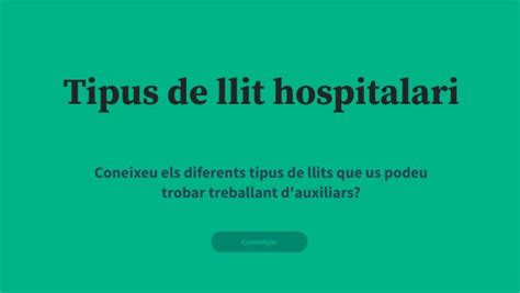 Tipus De Llit Hospitalari Genially