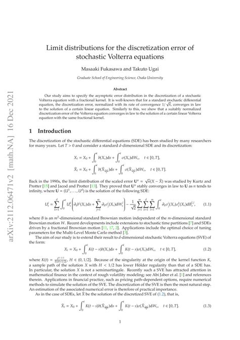 Limit Distributions For The Discretization Error Of Stochastic Volterra