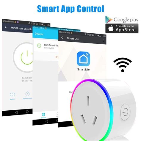 Tuya Wifi Smart Outlet Monitor A RGB Smart Plug Power Outlet Remote Control Timer Australian