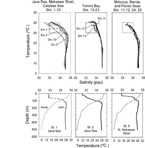 Temperaturesalinity Plots Of The Ctd Data At Each Sampling Station