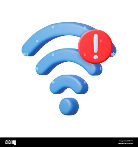 3d Wi Fi Symbol Disconnect Problem Warning Sign Internet Error Icon