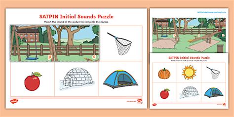 SATPIN Initial Sounds Matching Puzzle Teacher Made