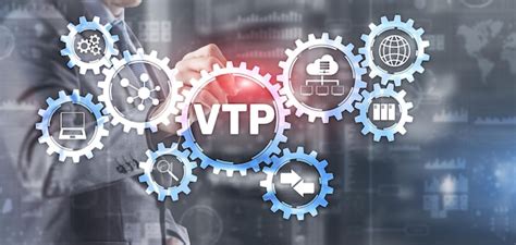 Premium Photo VLAN Trunking Protocol Technology Networks Cocept Blue Background