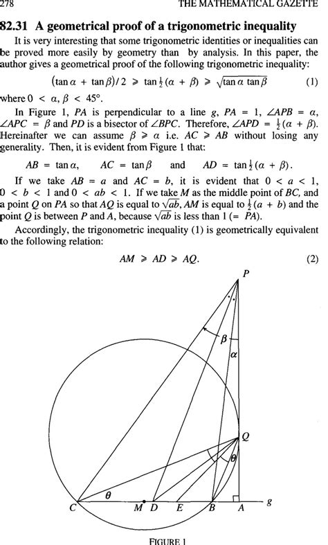 82 31 A Geometrical Proof Of A Trigonometric Inequality The Mathematical Gazette Cambridge Core