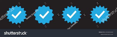 Profile Verification Check Marks Icons Vector Stock Vector Royalty Free Shutterstock