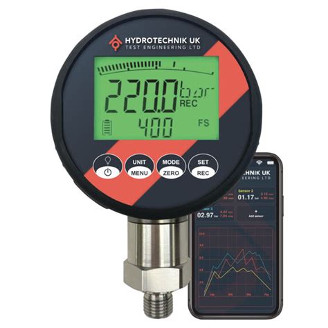 Hydrotechnik Battery Powered Datalogging Digital Pressure Gauge