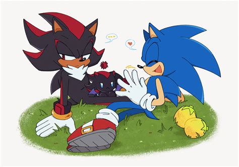 Sonic The Hedgehog Shadow The Hedgehog Dark Chao And Shadow Chao Sonic And 1 More Drawn By
