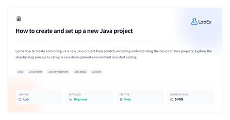How To Create And Set Up A New Java Project Labex