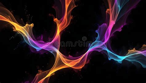 Abstract Image Of Colorful Flowing Translucent Lines Creating A Dynamic And Energetic Design
