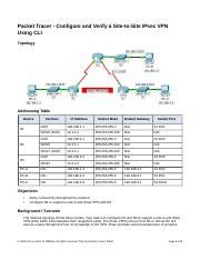 Packet Tracer Configure And Verify A Site To Site IPsec VPN Using CLI Doc Packet