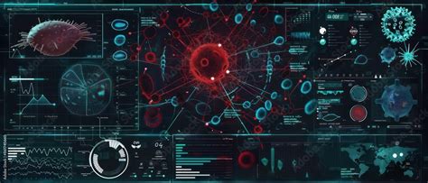 Hightech Futuristic Digital Immunology Dashboard With Detailed Immune Response Metrics And