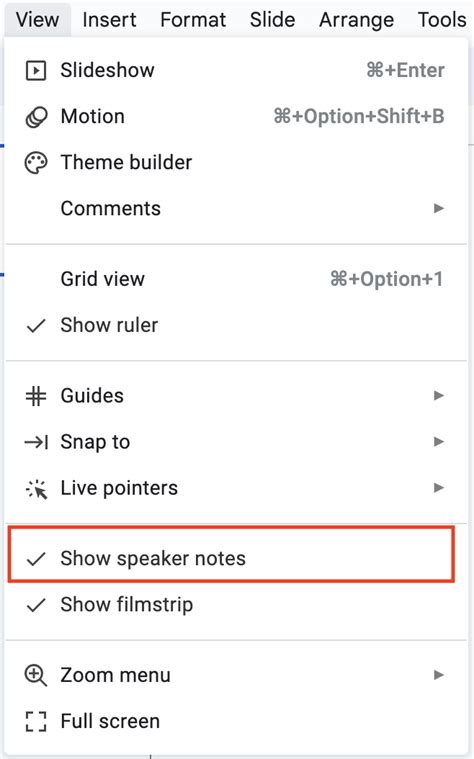 How To View And Hide Speaker Notes In Google Slides