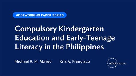 Daniel Suryadarma On Linkedin Compulsory Kindergarten Was A Major Philippine Government Policy
